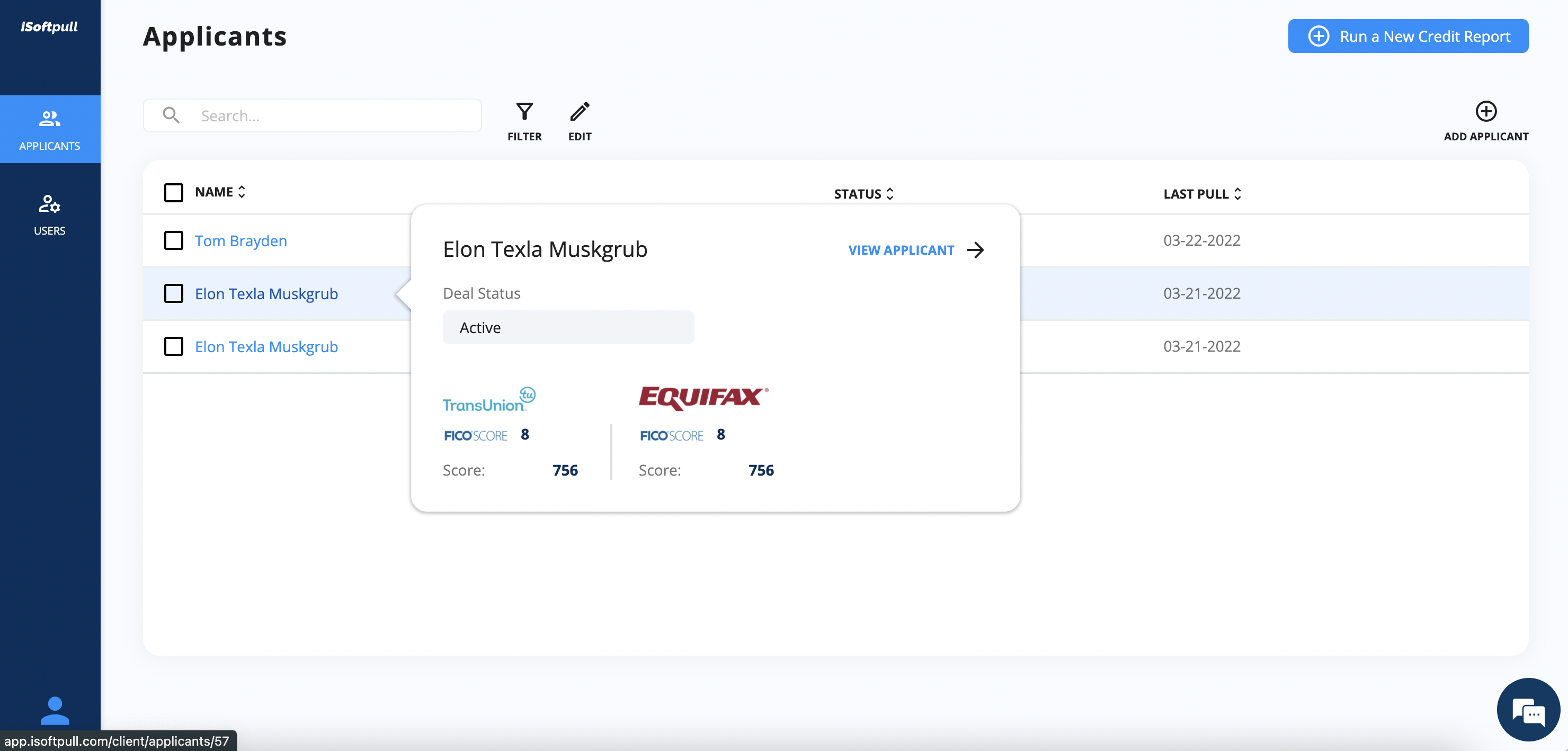 iSoftpull Score Glance | iSoftpull | Credit Reporting Software